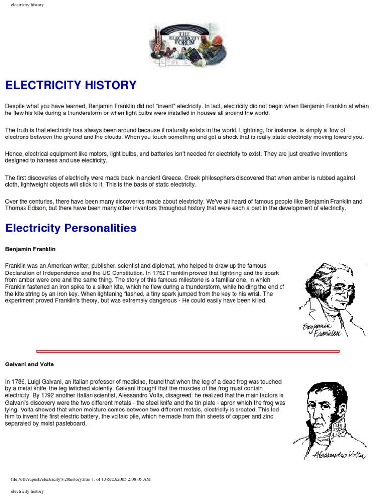 Electricity History: Benjamin Franklin | Download Free PDF | Light ...