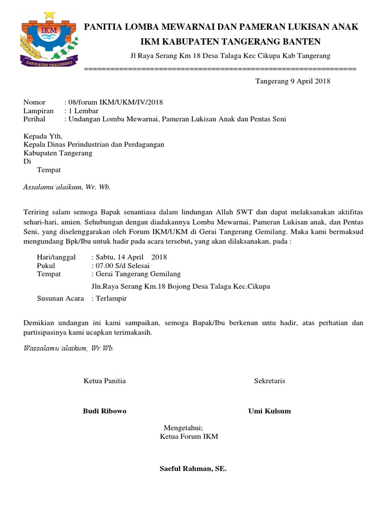 Undangan Acara Lomba | PDF