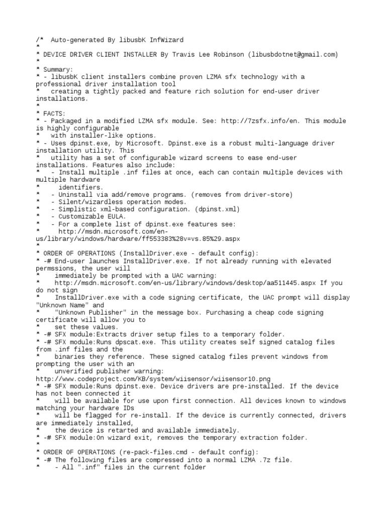 LibusbK Driver Installer | PDF | Installation (Computer Programs ...