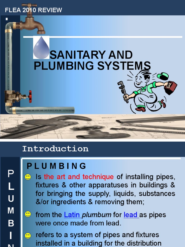 Sanitary and Plumbing Systems: Flea 2010 Review | PDF | Storm Drain | Pump