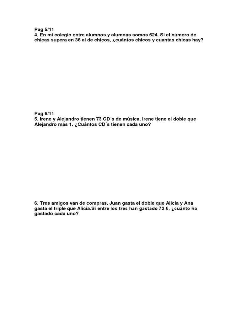 Problemas de matemáticas para resolver | PDF | Salud y bienestar