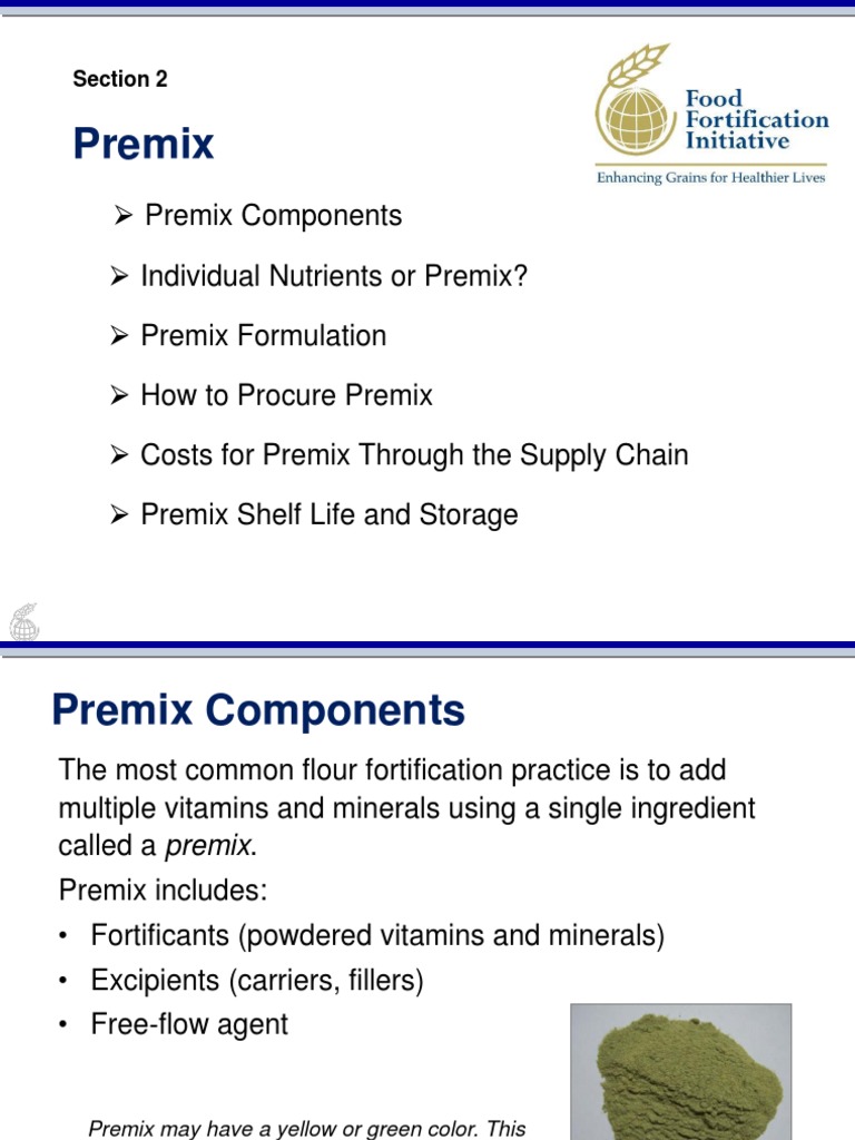FMTK 2 Premix | PDF | Flour | Nutrition