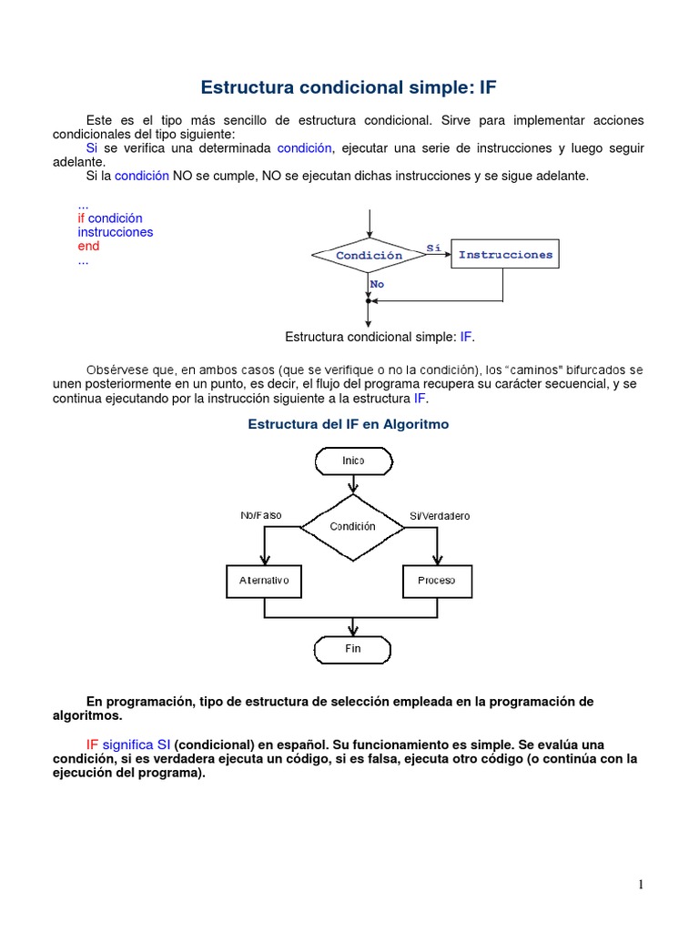 Estructura Condicional If | PDF