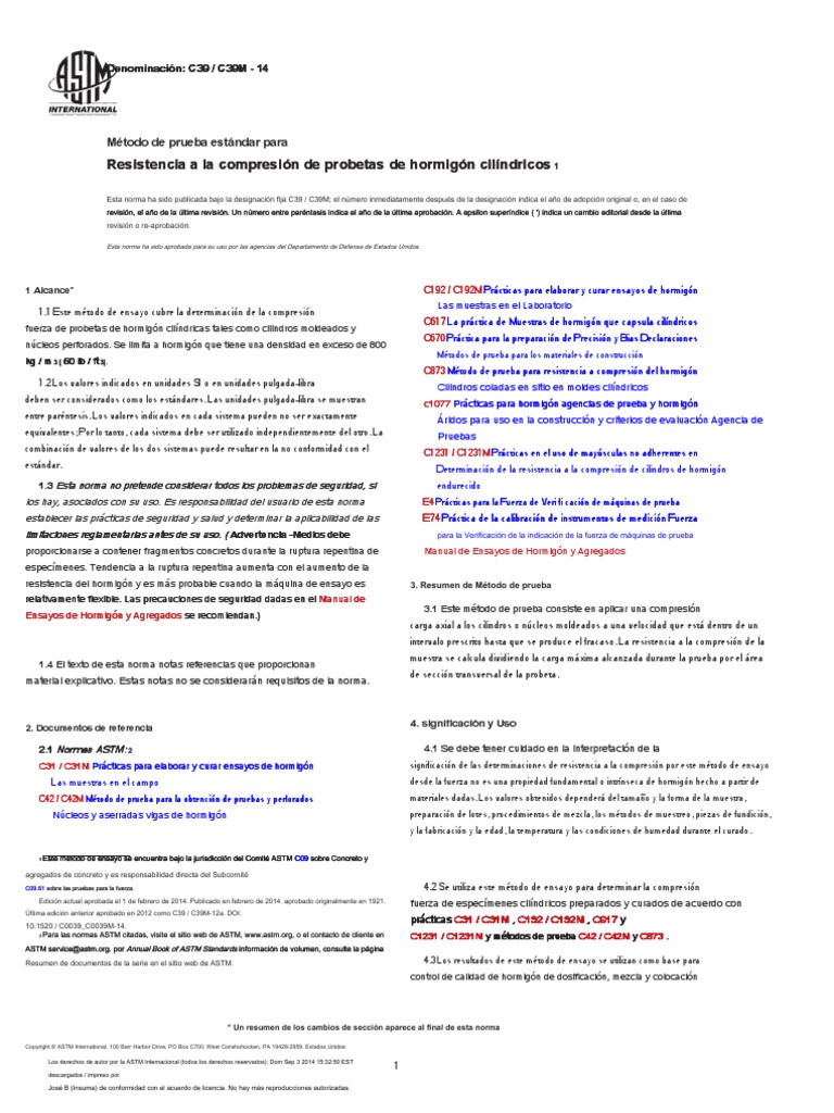 Astm c39 c39m Standard Test Method For Compressive Strength of ...