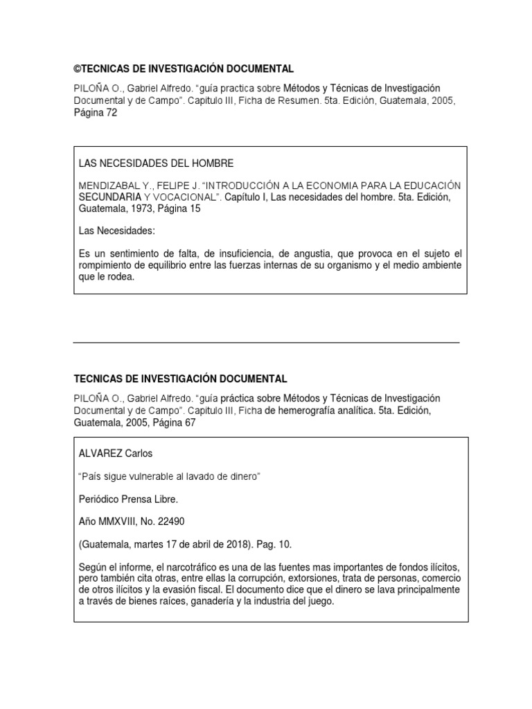 Fichas Textuales | PDF