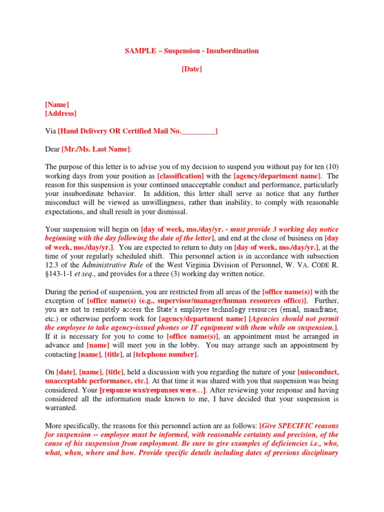 Suspension - Insubordination | PDF | Employment | Social Institutions