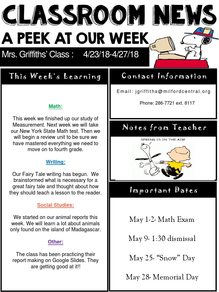 Weekly Newsletter Powerpoint 27 | PDF