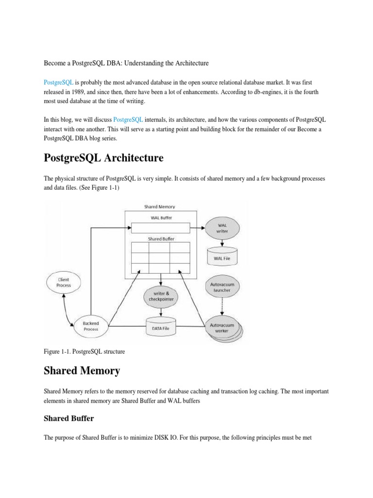 01 Become A PostgreSQL DBA Understanding The Architecture | PDF | Postgre Sql | Data Buffer