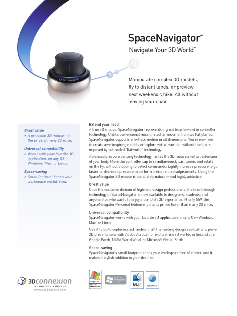 Space Navigator Datasheet | PDF | Auto Cad | Autodesk