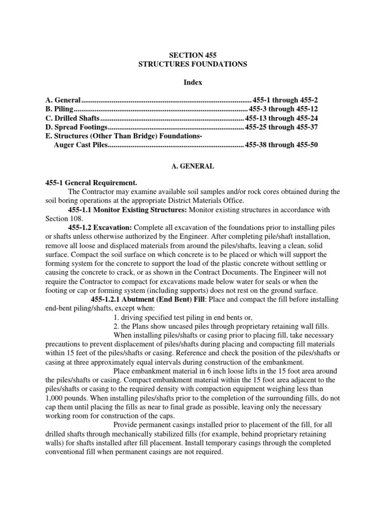 FDOT Construction Specs 455-117 | PDF | Deep Foundation | Diesel Engine