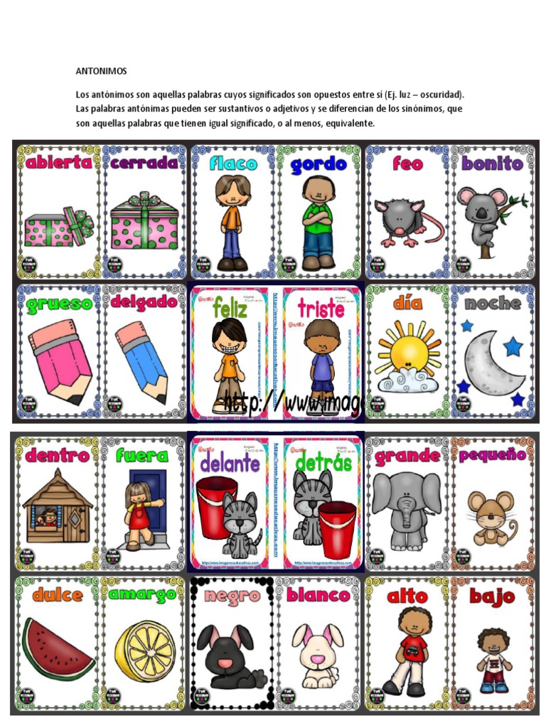 Sinonimos y Antonimos.docx | Lingüística | Idiomas | Prueba gratuita de ...