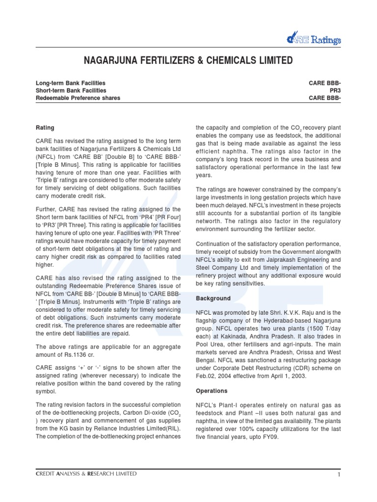 Nagarjuna Fertilizers & Chemicals Limited | PDF | Fertilizer | Natural Gas
