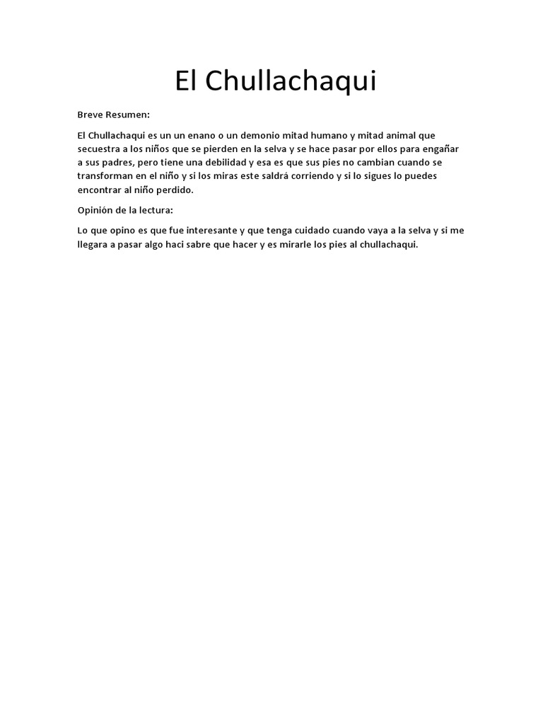 El Chullachaqui | PDF