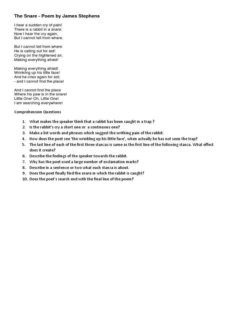 The Snare | PDF | Poetry