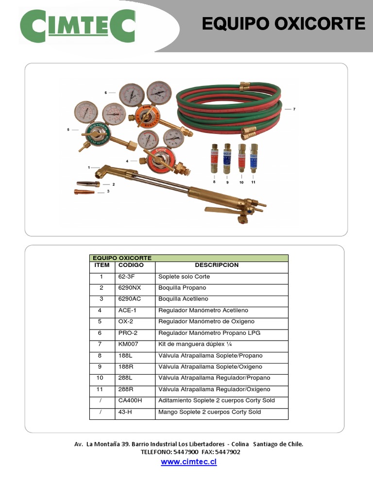 Equipo Oxicorte PDF | PDF