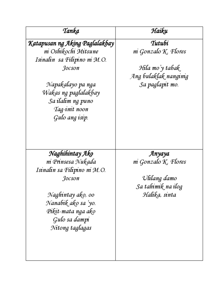 Tanka at Haiku Example