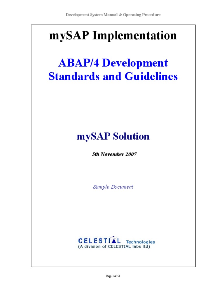 ABAP Development Standards and Guidelines-Secured-3 | PDF | Subroutine | Databases
