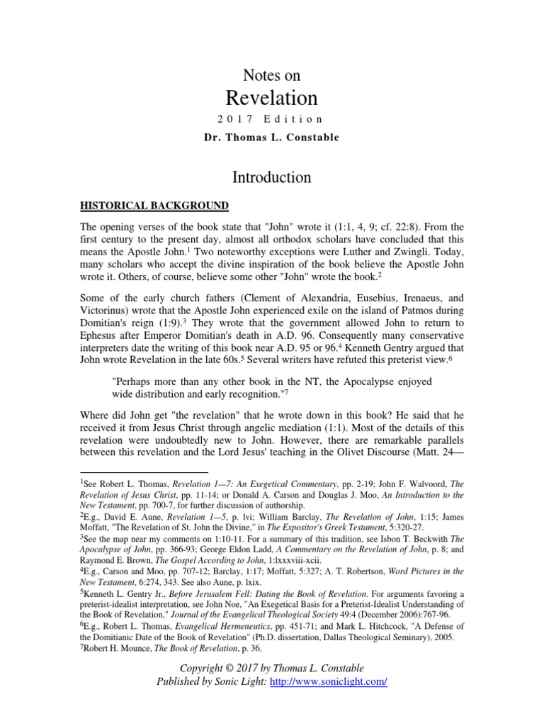 Revelation Pdf Premillennialism Book Of Revelation