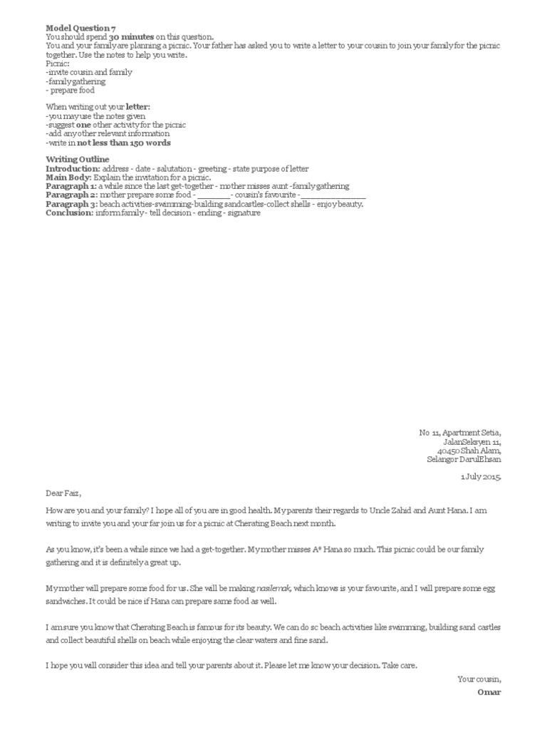 Informal Letter Example | PDF