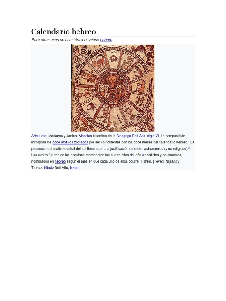 Calendario Hebreo: Meses y Festividades | PDF | Calendario hebreo ...