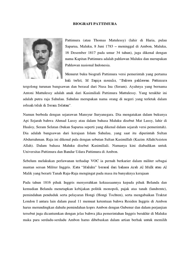 Biografi Pattimura | PDF