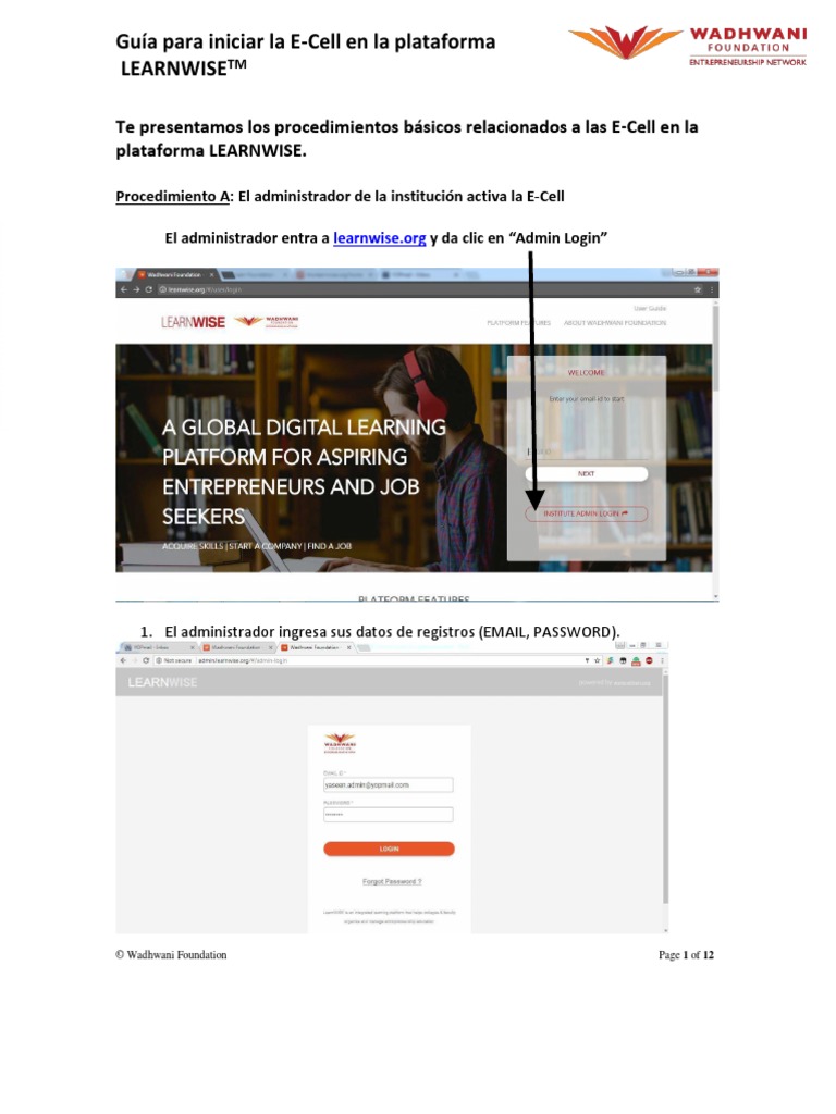 E-CELL - Uso de Learnwise | PDF | Informática | Software