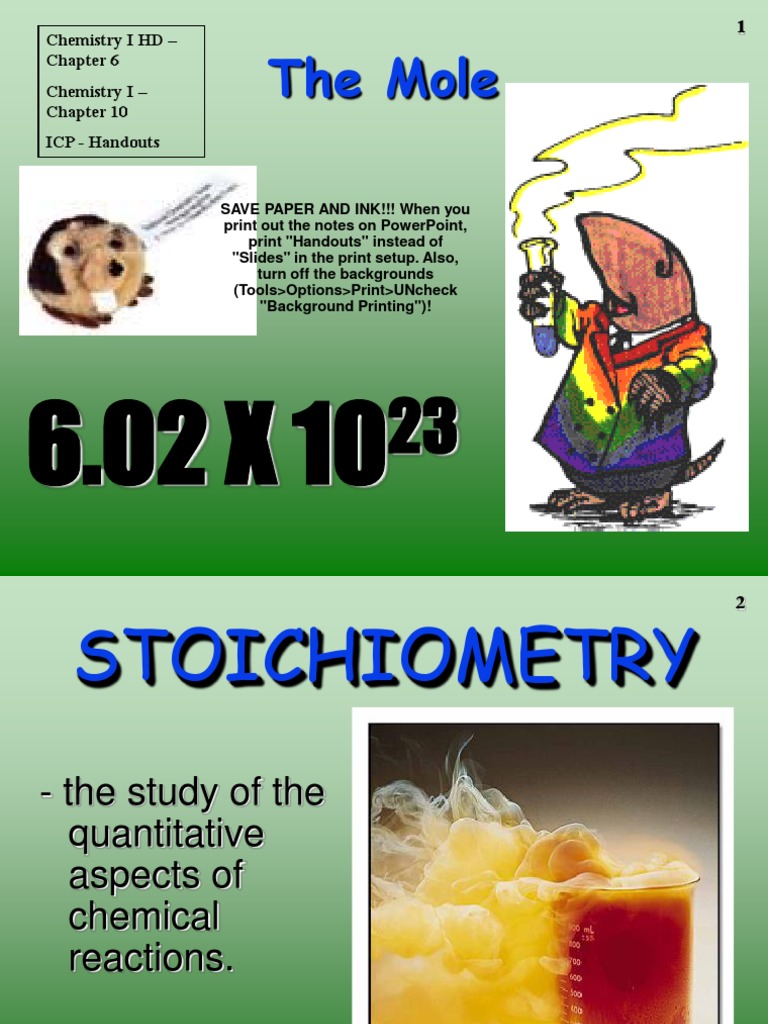 The Mole: Chemistry I HD - Chemistry I - ICP - Handouts | PDF | Mole ...