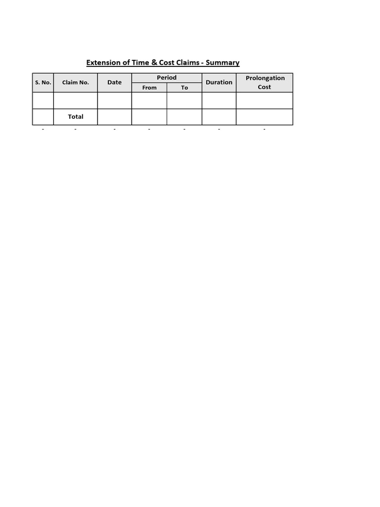 Contract Variation Log Format | PDF