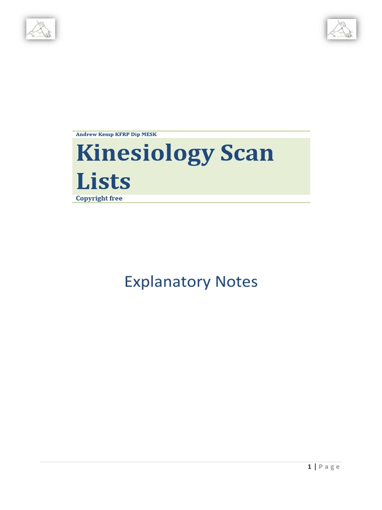 PDF - Scan Lists Explanatory PDF | PDF | Healing | Stress (Biology)