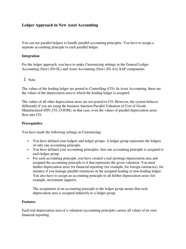 Ledger Approach in New Asset Accounting | PDF | Depreciation ...