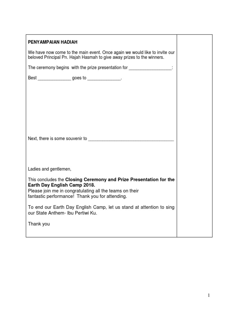 Closing Ceremony | PDF