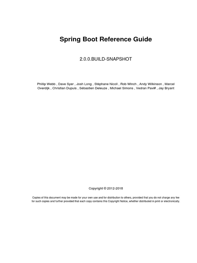 Spring Boot Reference | PDF | Software Architecture | Information ...