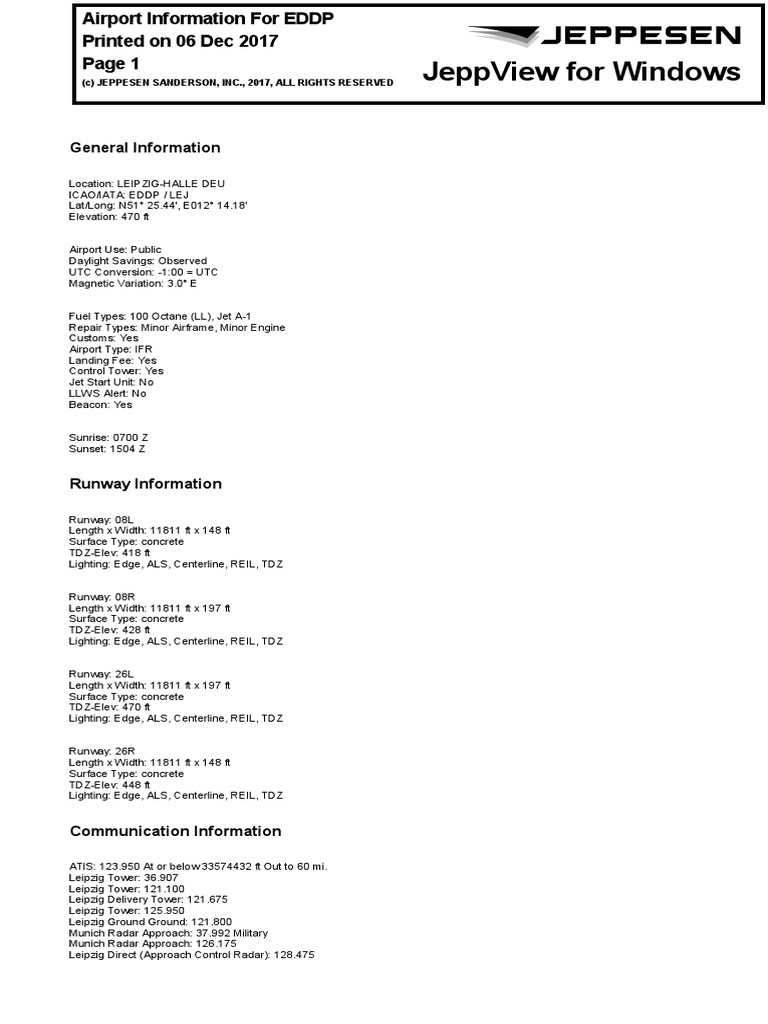 EDDP | PDF | Air Traffic Control | Airlines