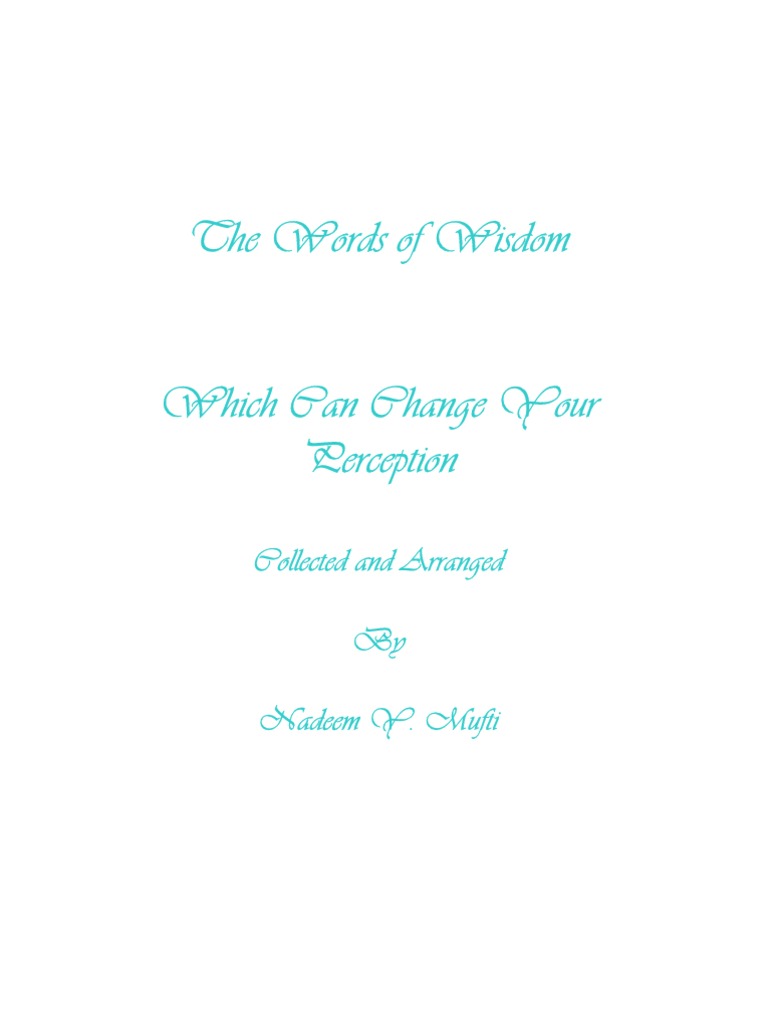 Words of Wisdom | PDF | Wisdom | Reason