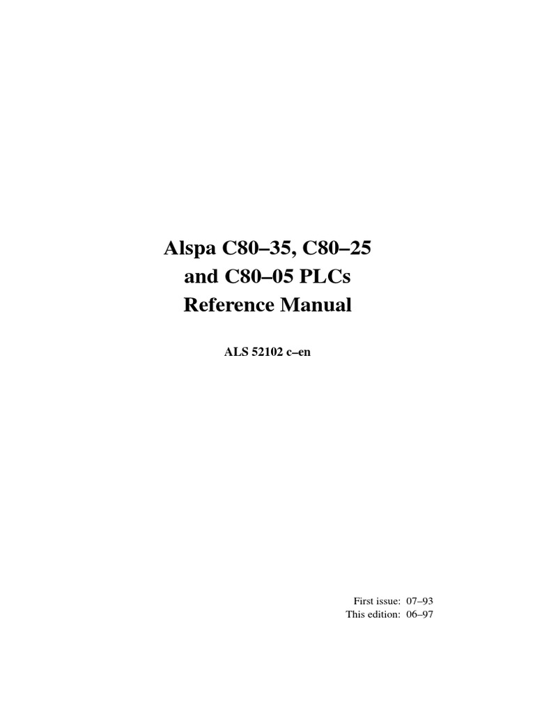 Alspa c80-35 Programming Manual | Download Free PDF | Programmable ...