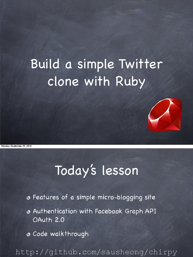 Ruby Course - Lesson 8 - Build A Simple Twitter Clone With Ruby | PDF ... Ruby Course - Lesson 8 - Build A Simple Twitter Clone With Ruby | PDF ...