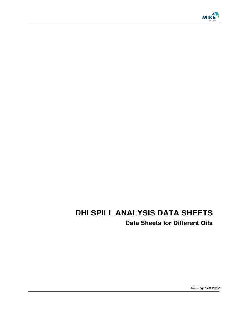 Dhi Spill Analysis Data Sheets | PDF | Petroleum | Fuel Oil
