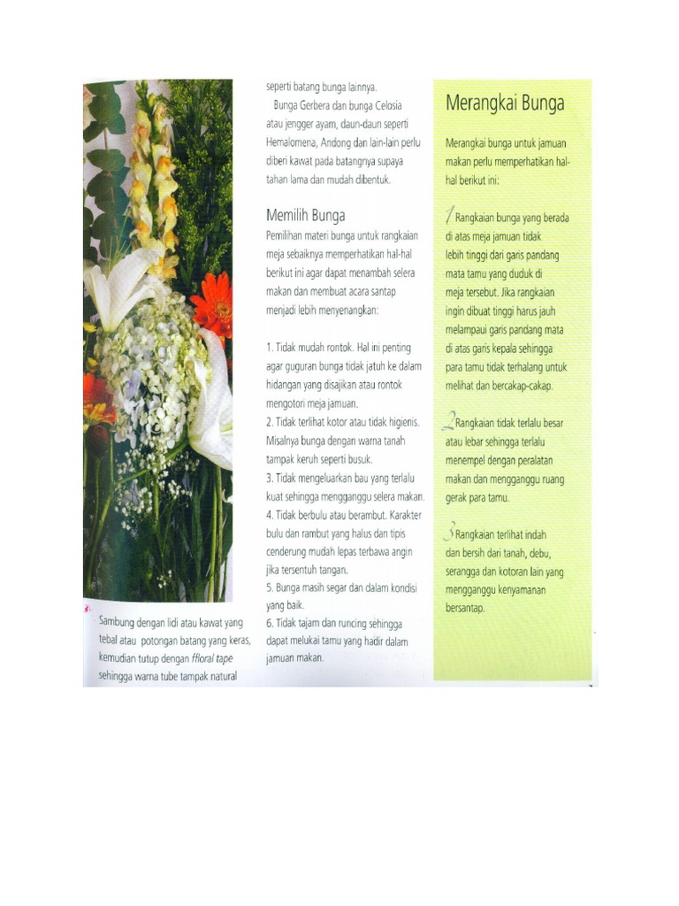 Prinsip Dasar Merangkai Bunga | PDF