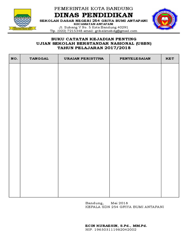 Buku Catatan Kejadian Penting | PDF