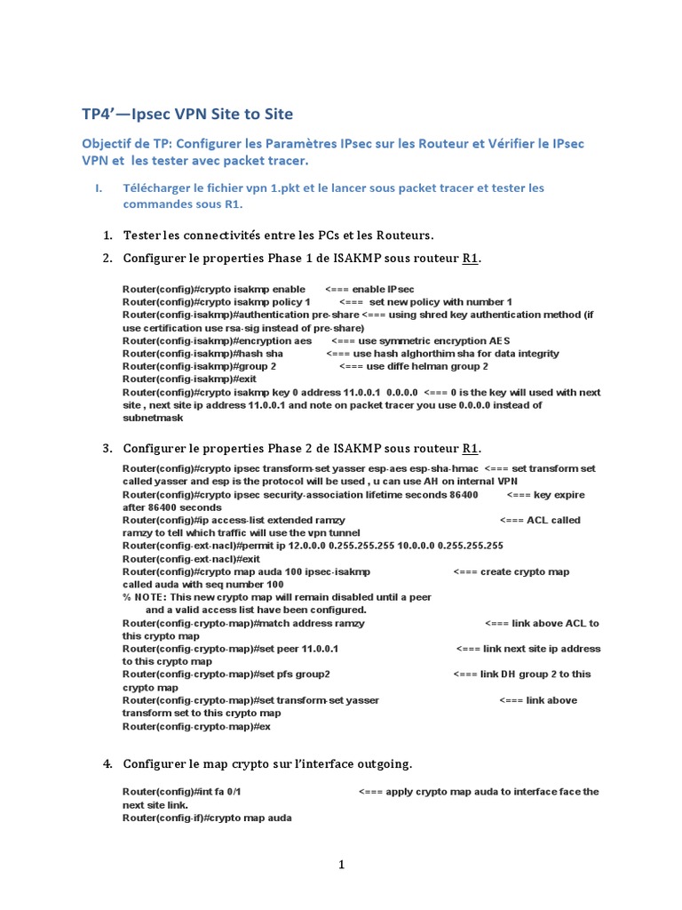 TP4'-Ipsec VPN Site To Site | PDF | Router (Computing) | Cyberwarfare