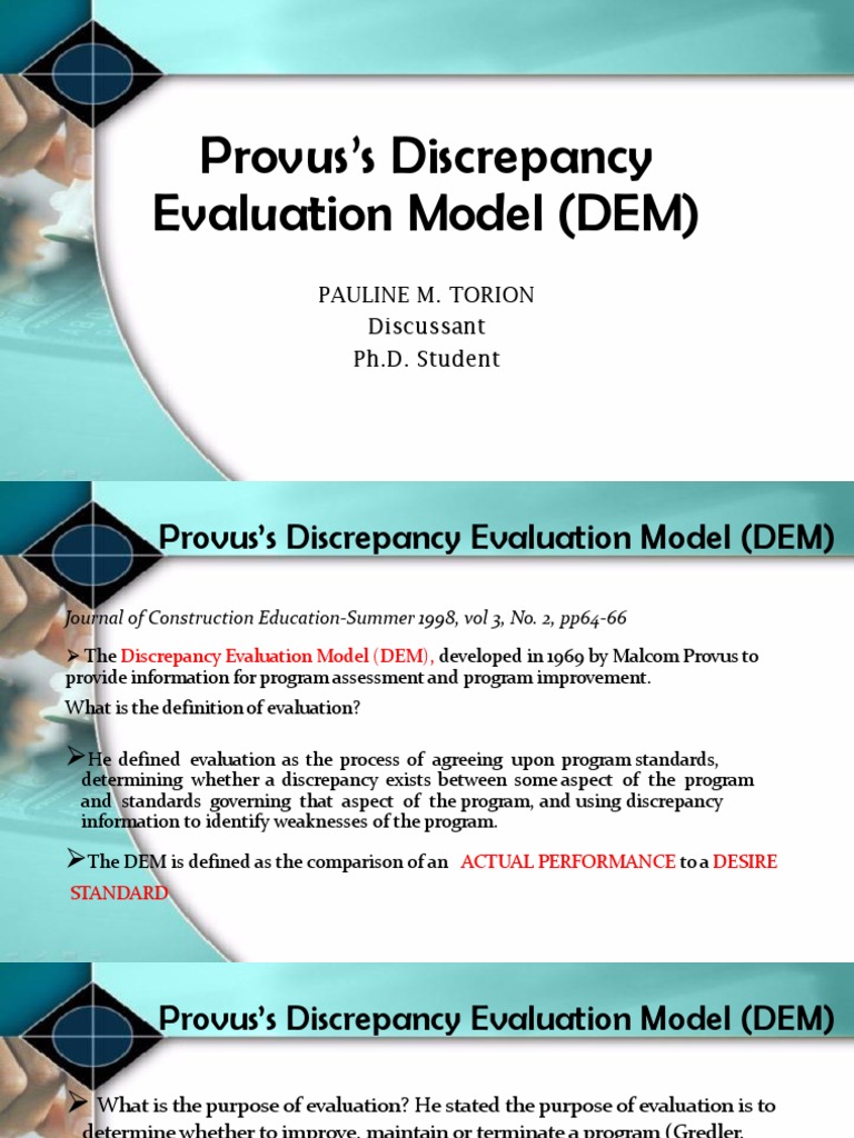 Provus DEM | PDF | Program Evaluation | Evaluation
