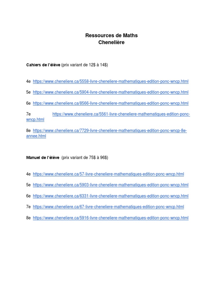 Ressources de Maths | PDF