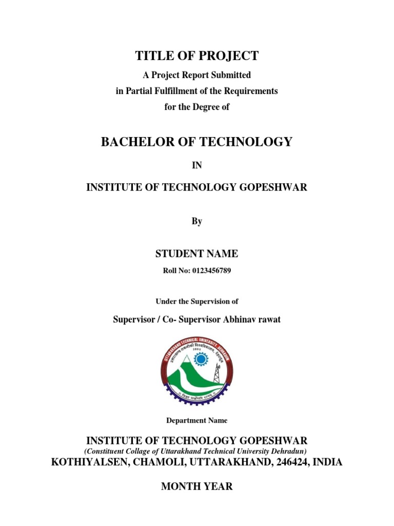 Title of Project: Institute of Technology Gopeshwar | PDF