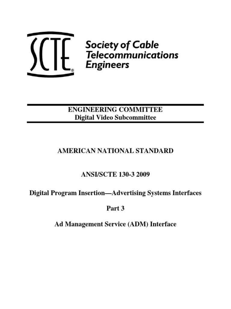 Ansi - Scte 130-3 2009 | PDF | Xml | Xml Schema