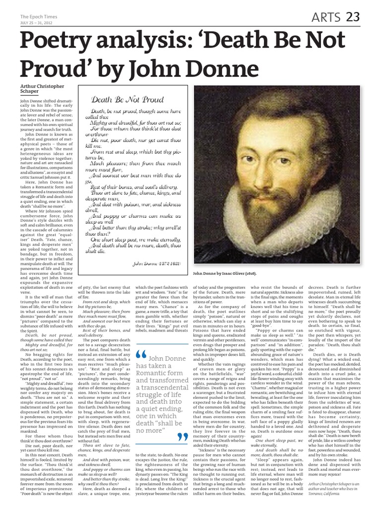 Death Not Be Proud Analysis | PDF