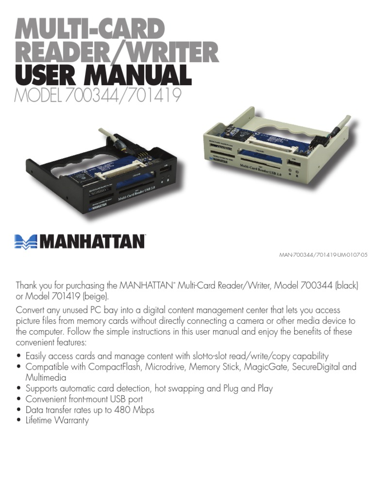 Card Reader Installation-701419 - Manual | PDF | Secure Digital ...