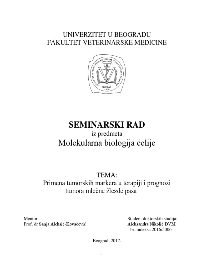 Tumorski Markeri Rad | PDF
