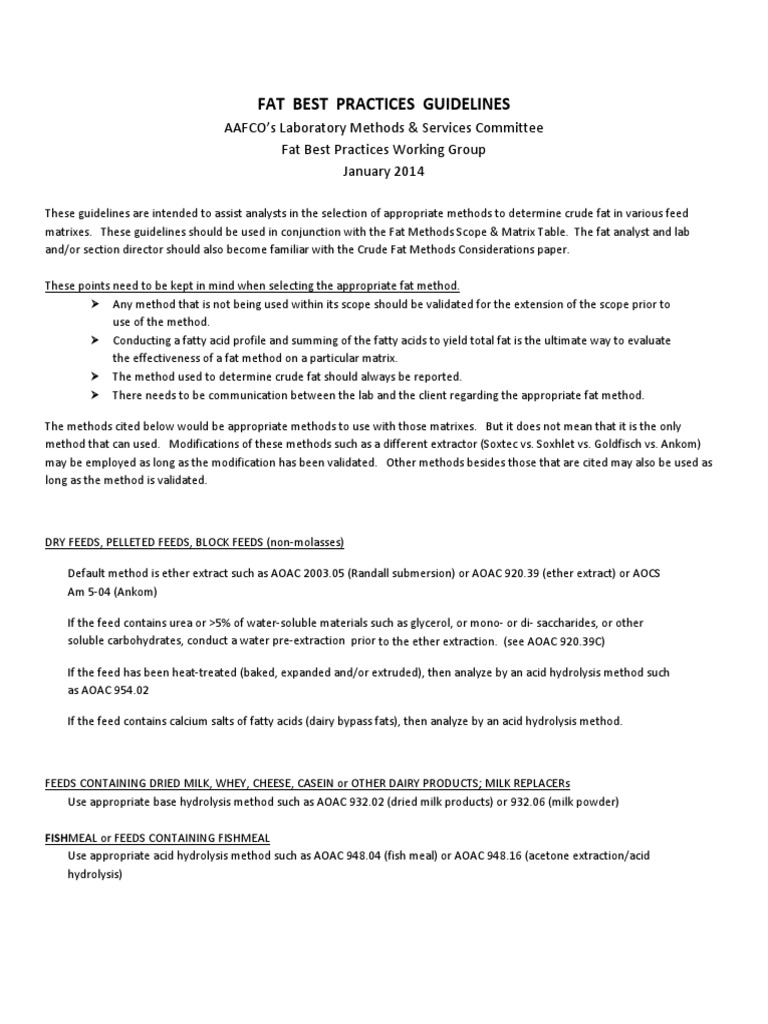 Fat Best Practices Guidelines | PDF | Powdered Milk | Soybean