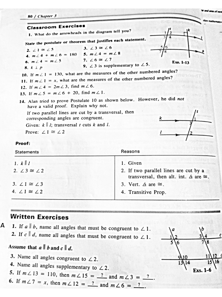 Transversals and Parallel Lines | PDF