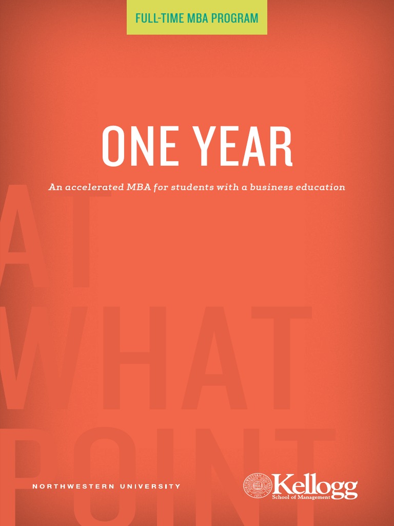 Kellogg One Year Program Brochure 2014 | PDF | Master Of Business ...